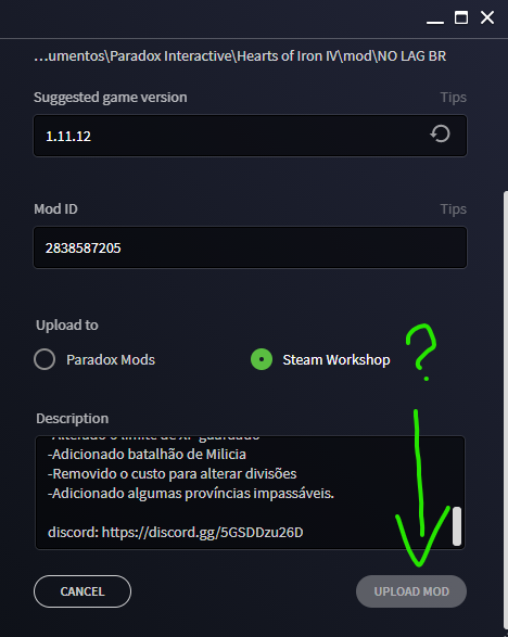 Could anyone help me to resolve this? I'm trying to update my mod and it's not working | Paradox ...